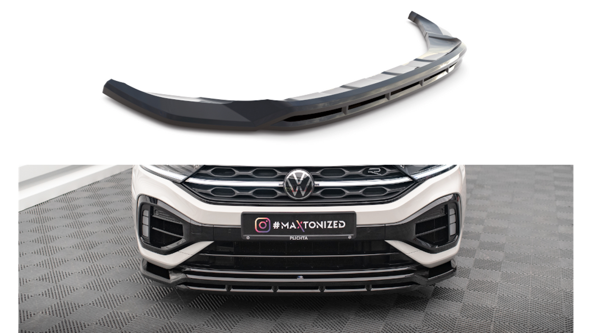 Front Splitter V.1 Volkswagen T-Roc R / R-Line Mk1 Facelift Gloss Black ...