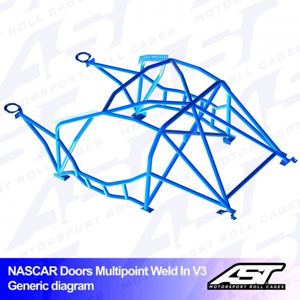 Roll Cage NISSAN Silvia (S13) 3-doors Hatchback MULTIPOINT WELD IN V3 ...