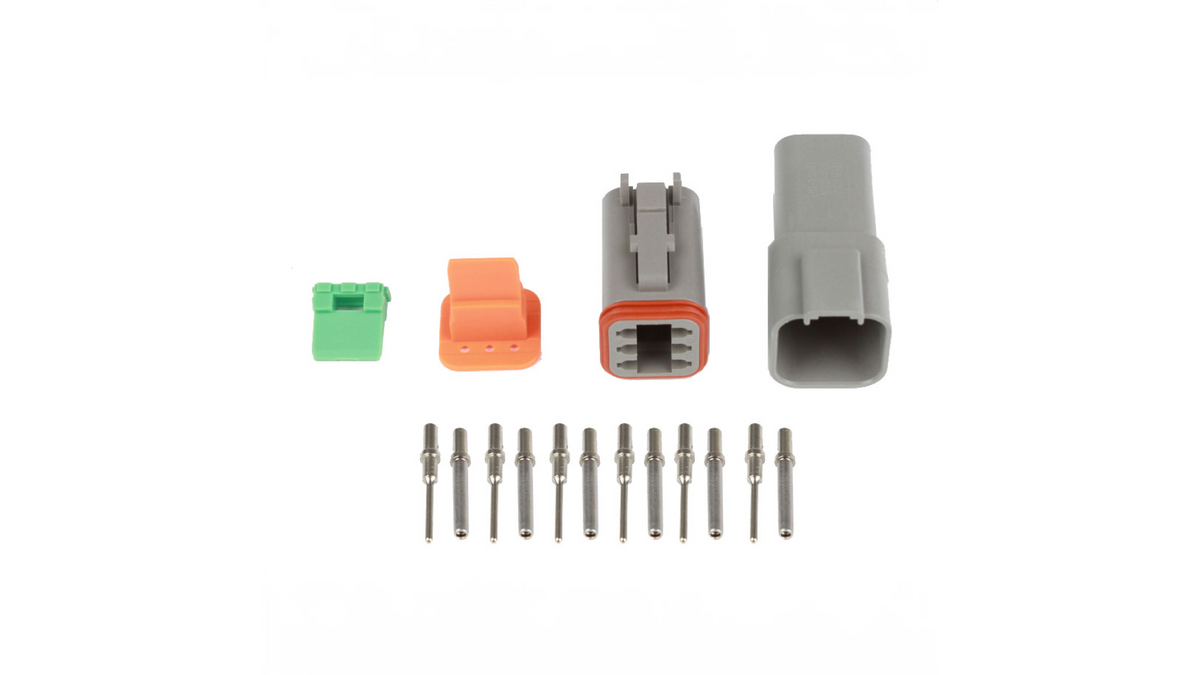 Set of plugs and pins matching Deutsch DT-6 connectors (DT06-6S + DT04 ...