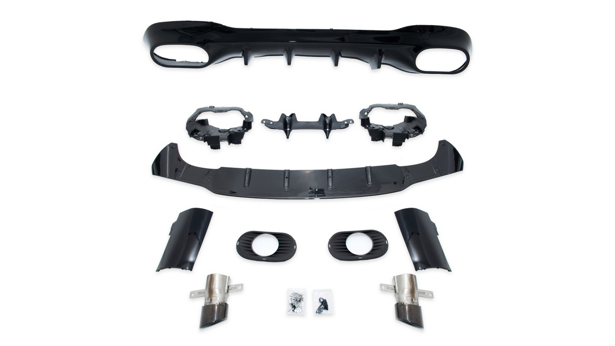 Sport Rear Spoiler Diffuser W/Black Pipes suitable for MERCEDES CLA ...