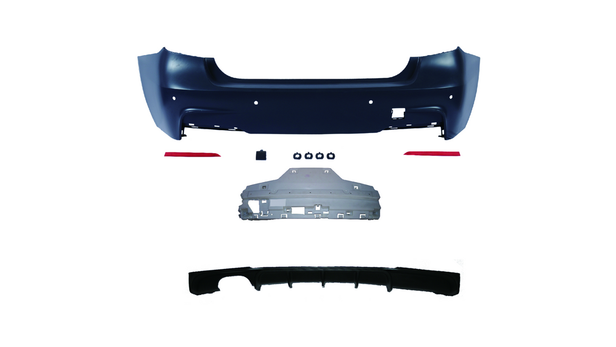 Bumper BMW 3 F30 Rear with Diffuser | Spoilering \ Spoilering \ BMW \ 3 ...