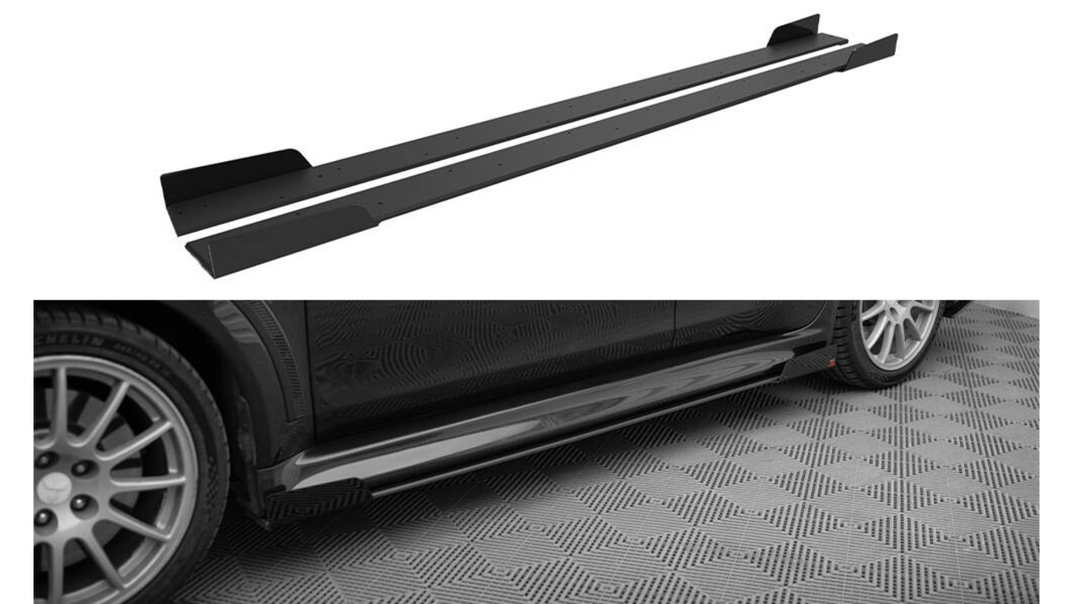 Dokładka Mitsubishi Lancer EVO X Progi Street Pro Black + Gloss Flaps ...