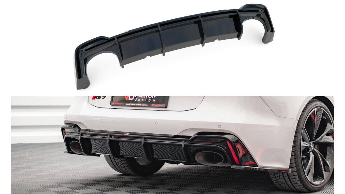 Diffuser Audi RS6 RS7 C8 Rear Valance Gloss Black | Spoilering ...