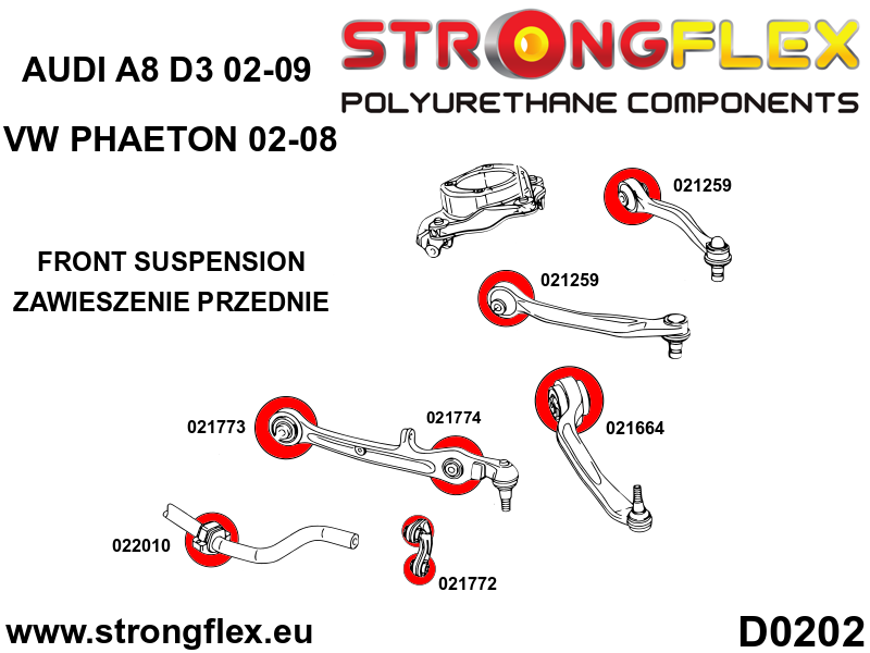 Kompletny zestaw zawieszenia | Zawieszenie \ Poliuretany \ Audi \ A8 \ A8 D3 02-09 Zawieszenie ...
